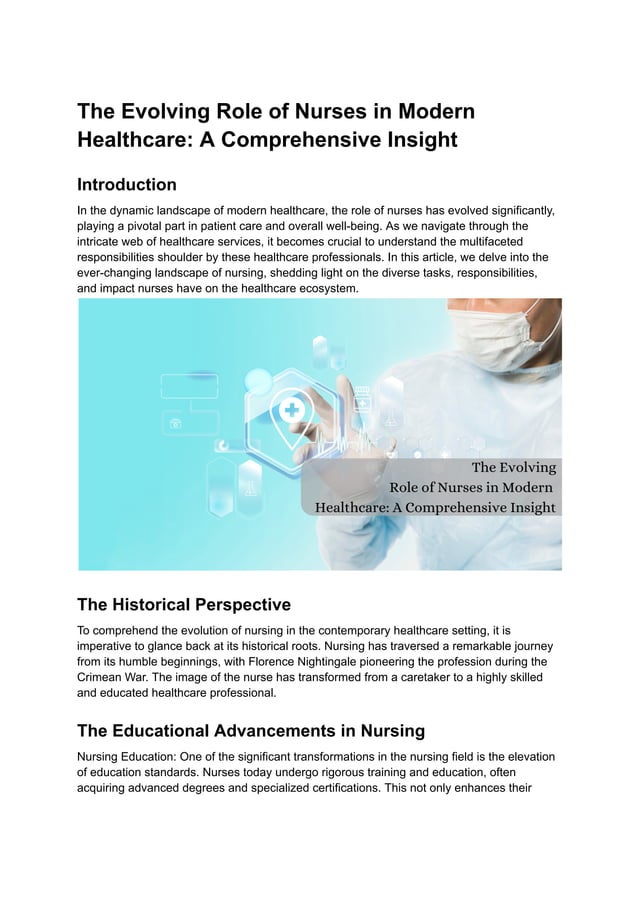 The Evolving Role of Nurses in Modern Healthcare_ A Comprehensive ...