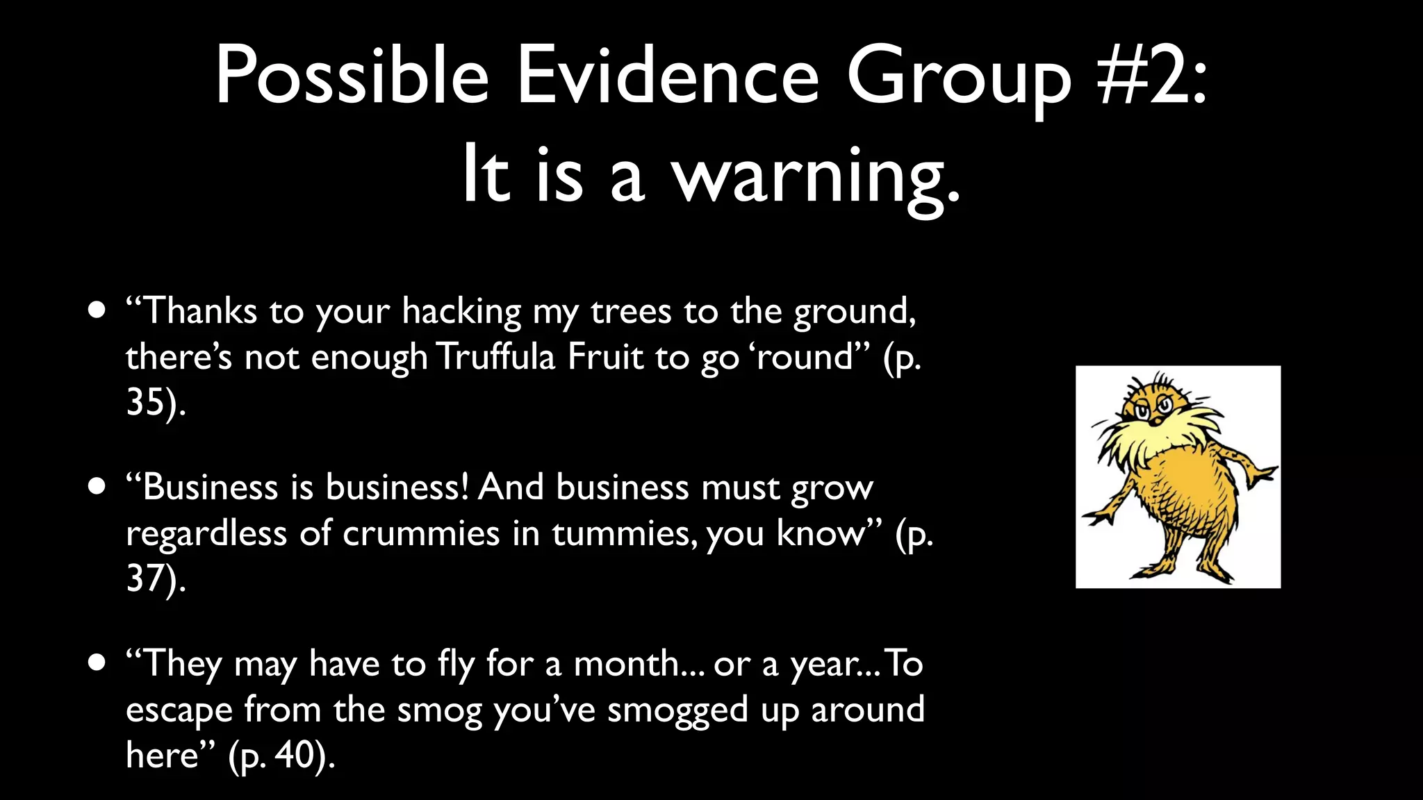 An Essay Example - The Lorax | PPT