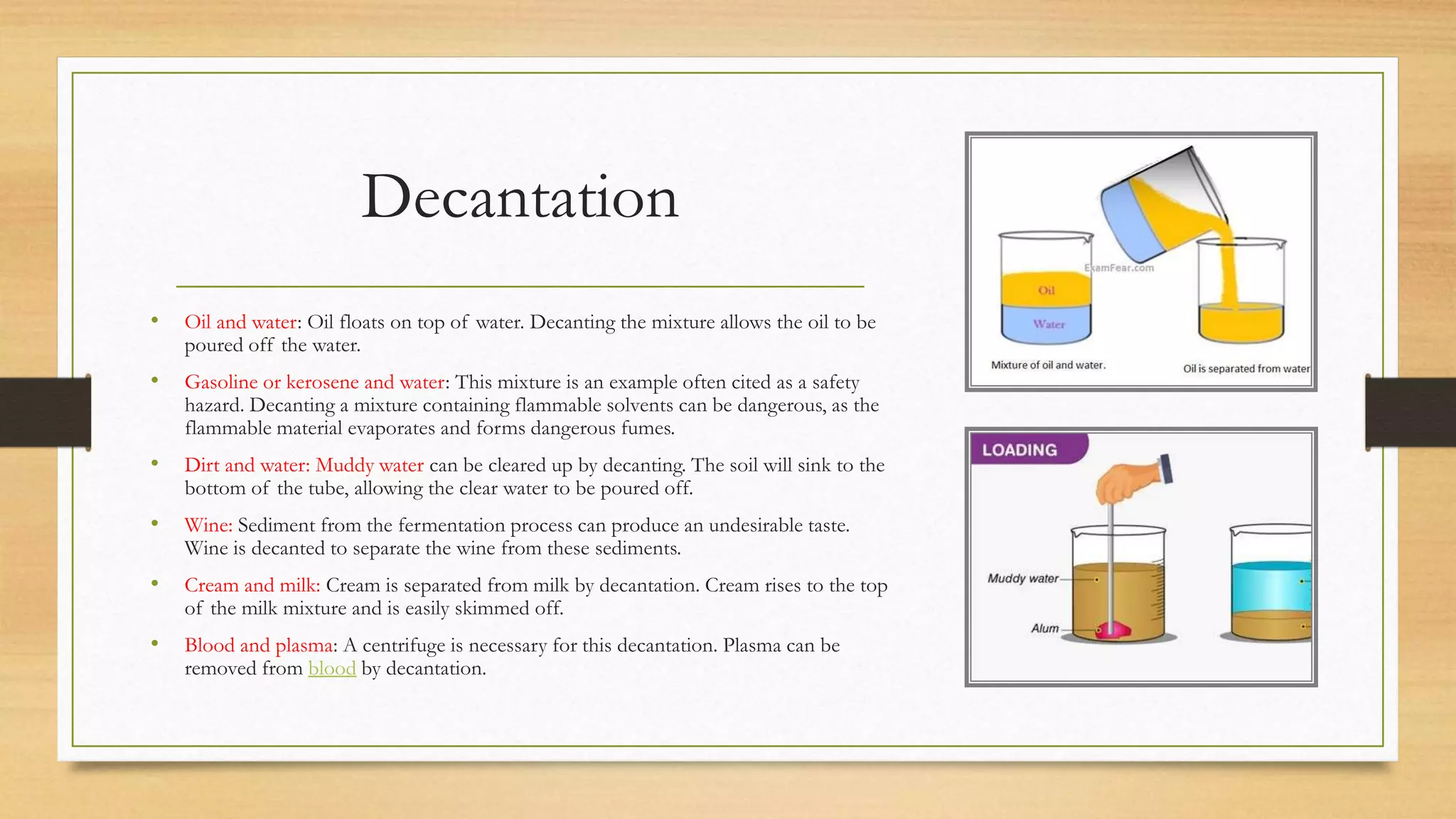 The examples of ways of separaing substances | PPTX