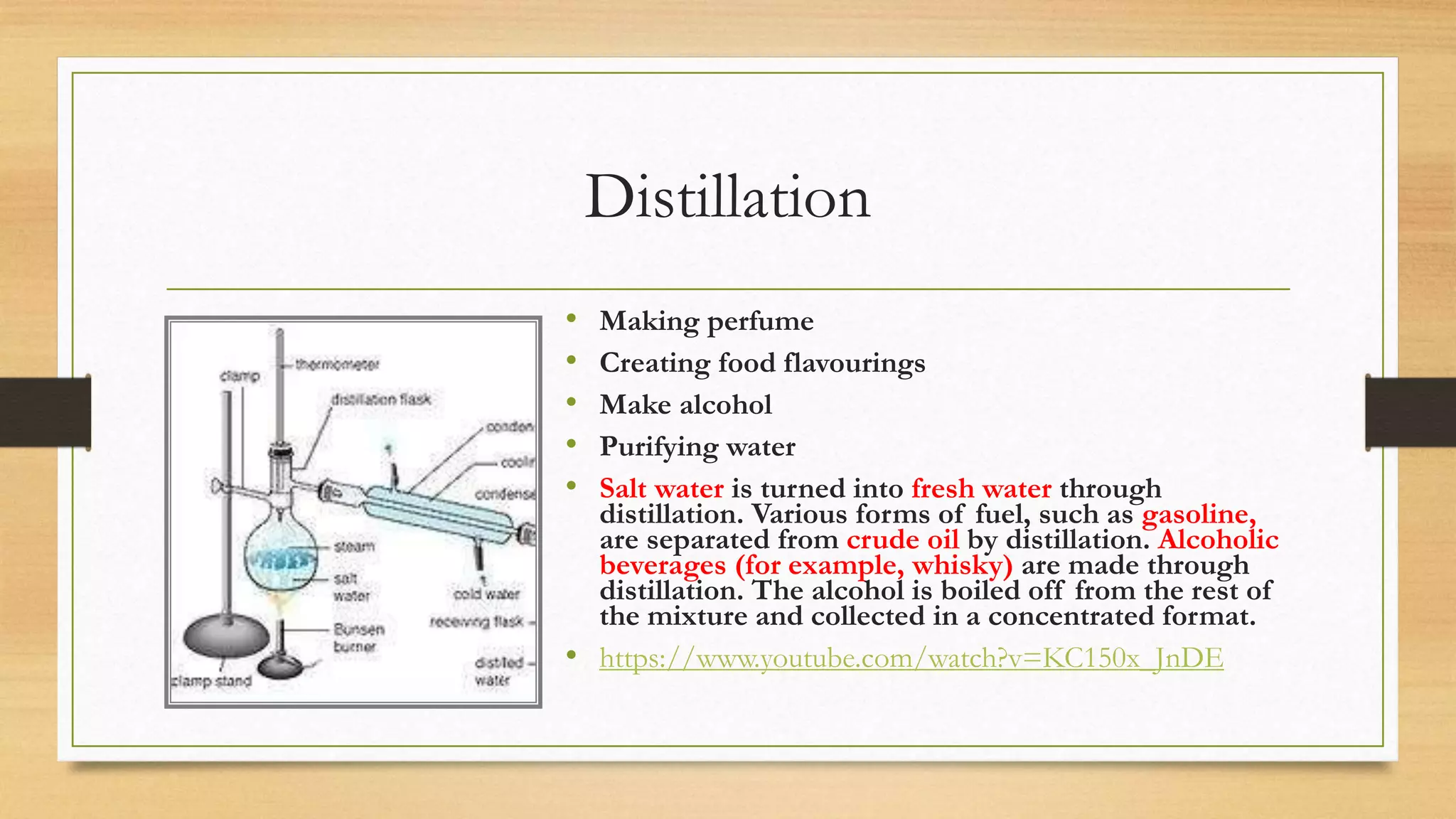The examples of ways of separaing substances | PPTX