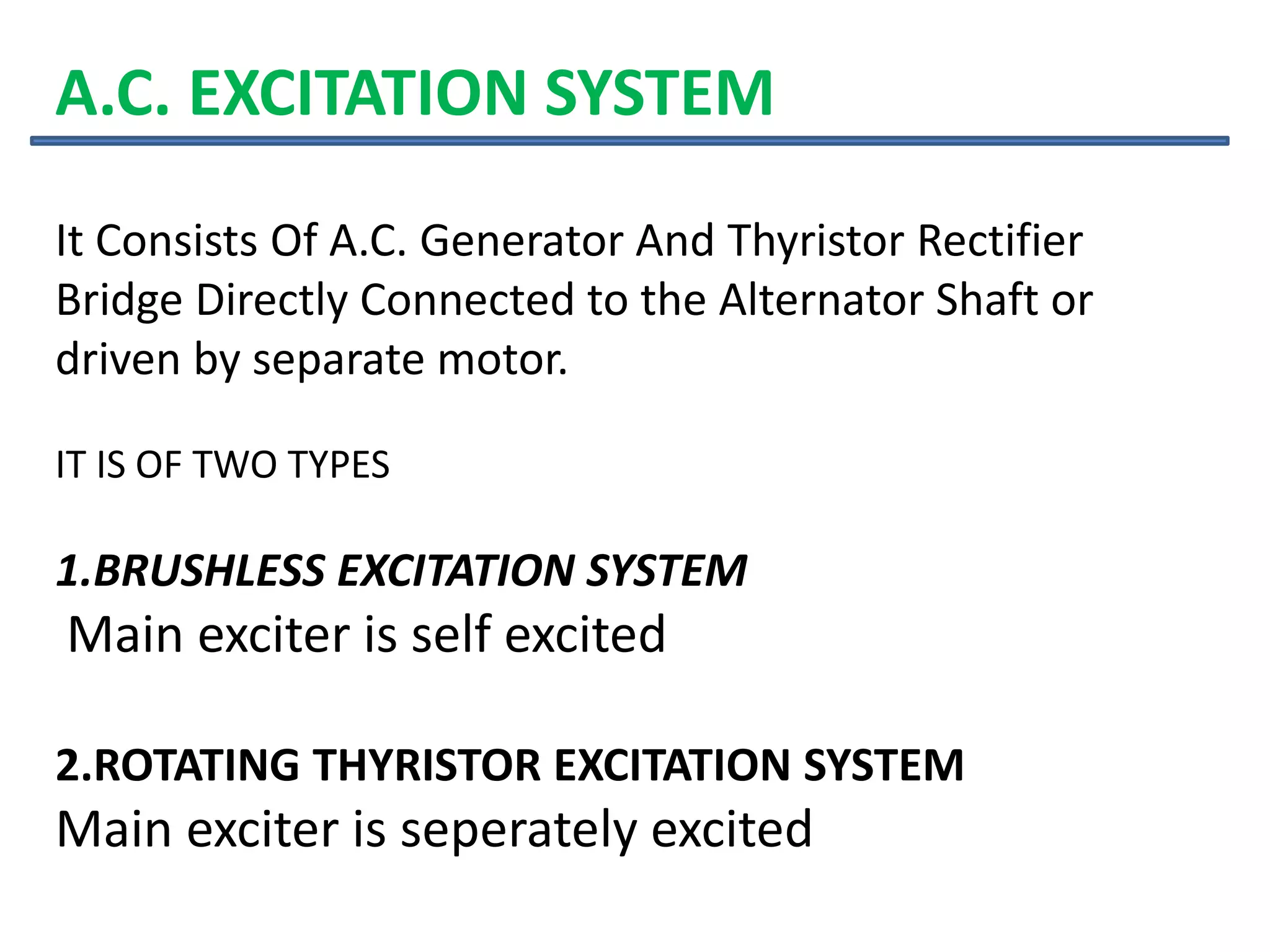The Excitation system by SAI | PPTX