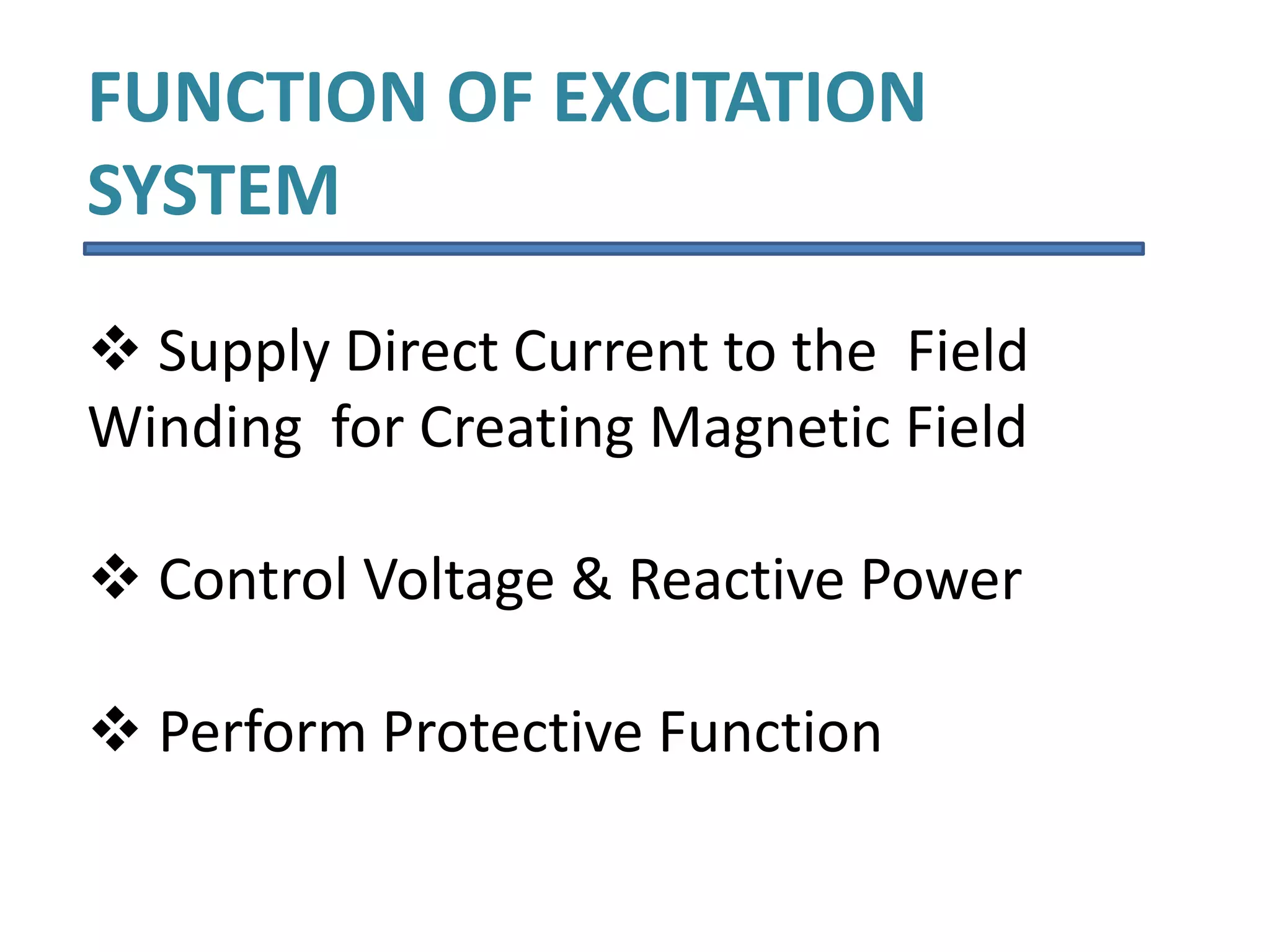 The Excitation system by SAI | PPTX