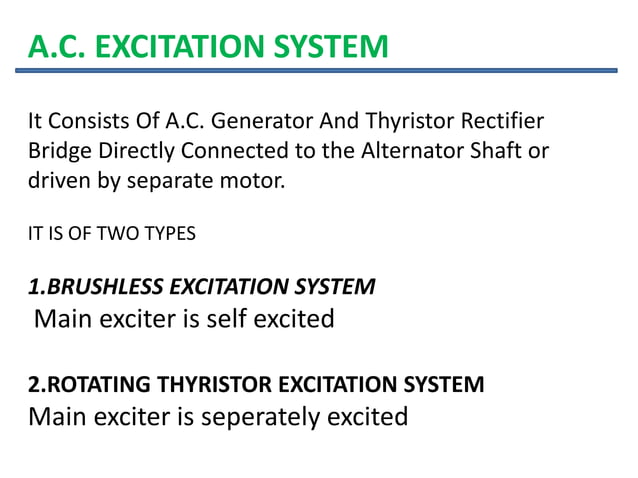 The Excitation system by SAI | PPTX