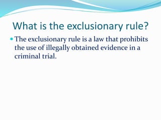 The exclusionary rule | PPSX