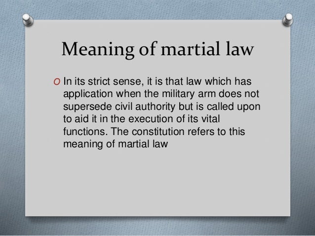 Martial Law Meaning
