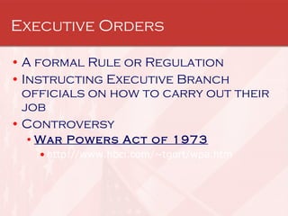 The Executive Branch | PPT