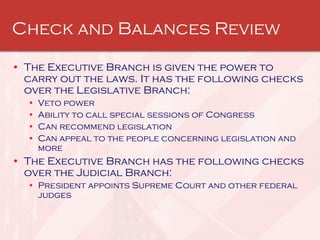 The Executive Branch | PPT | Political Issues & policy | Politics