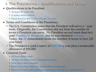 The Executive Branch | PPTX | Political Issues & policy | Politics