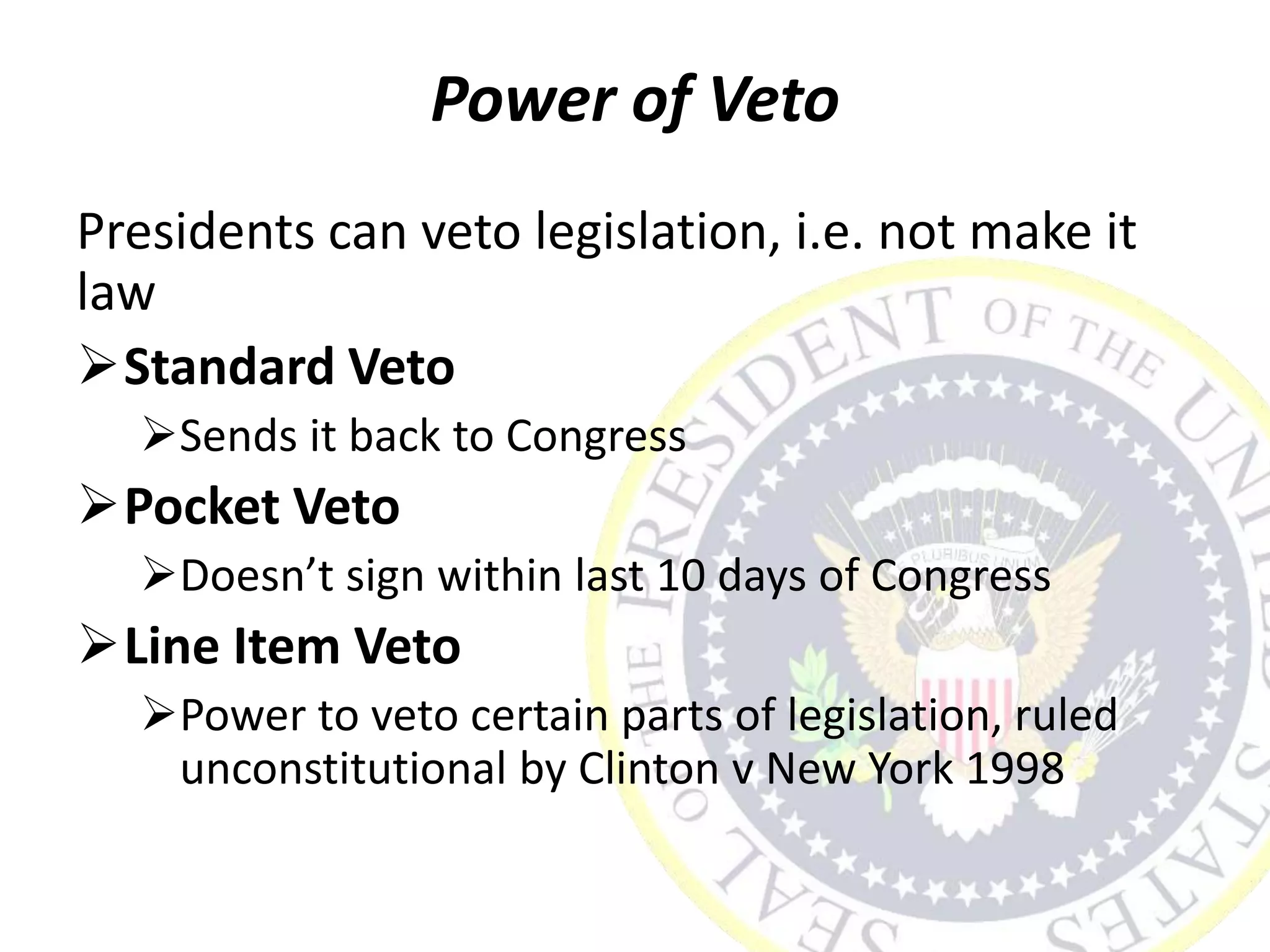 The Executive Branch | The Presidency | PPTX