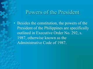 THE EXECUTIVE BRANCH OF THE PHILIPPINE GOVERNMENT | PPTX