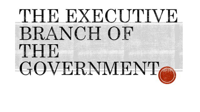 THE EXECUTIVE BRANCH OF THE GOVERNMENT.pptx | Elections | Politics
