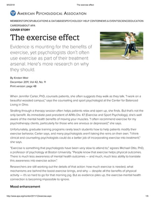 The exercise effect | PDF