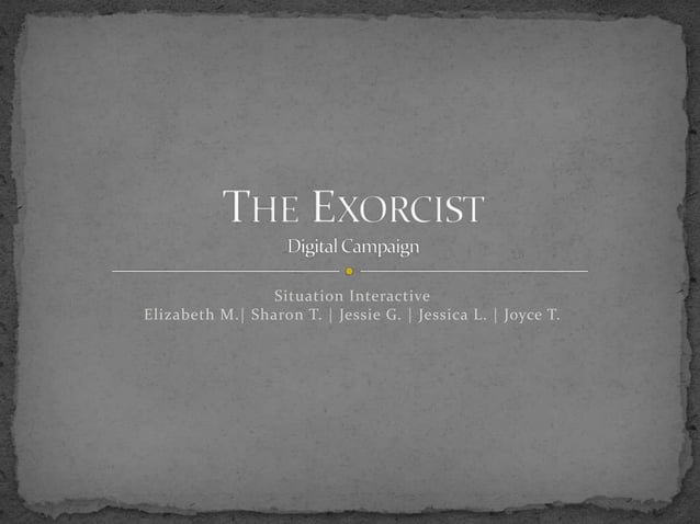 The Exorcist Full Interactive Plan | PPT