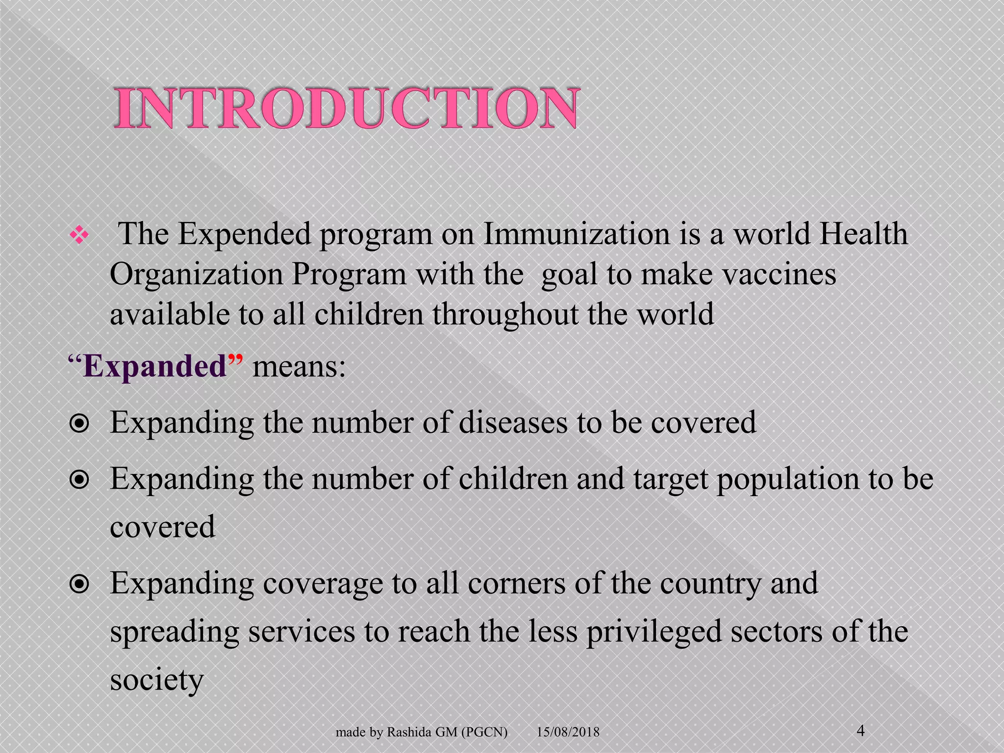 The Expanded Program On Immunization Pptx