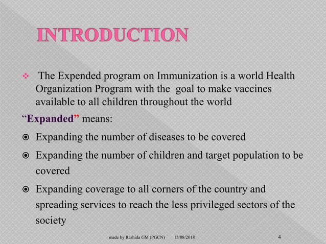 The expanded program on immunization | PPTX