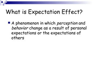 The expectation effect | PPT