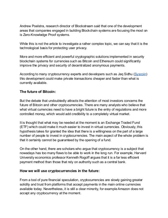 The Expectations of cryptocurrencies in the future.pdf | Currencies | Economy