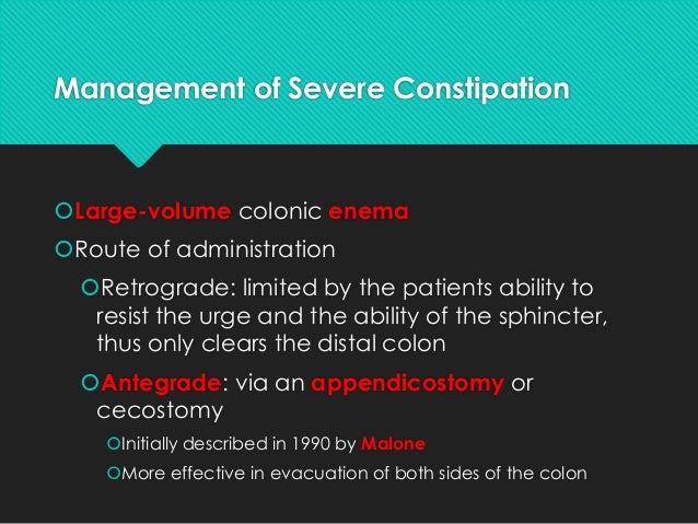 The experience of malone antegrade continence enema