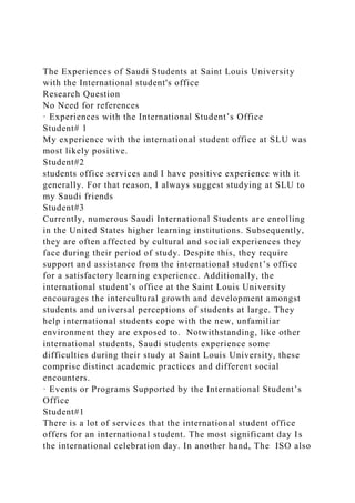 The Experiences of Saudi Students at Saint Louis University with t.docx