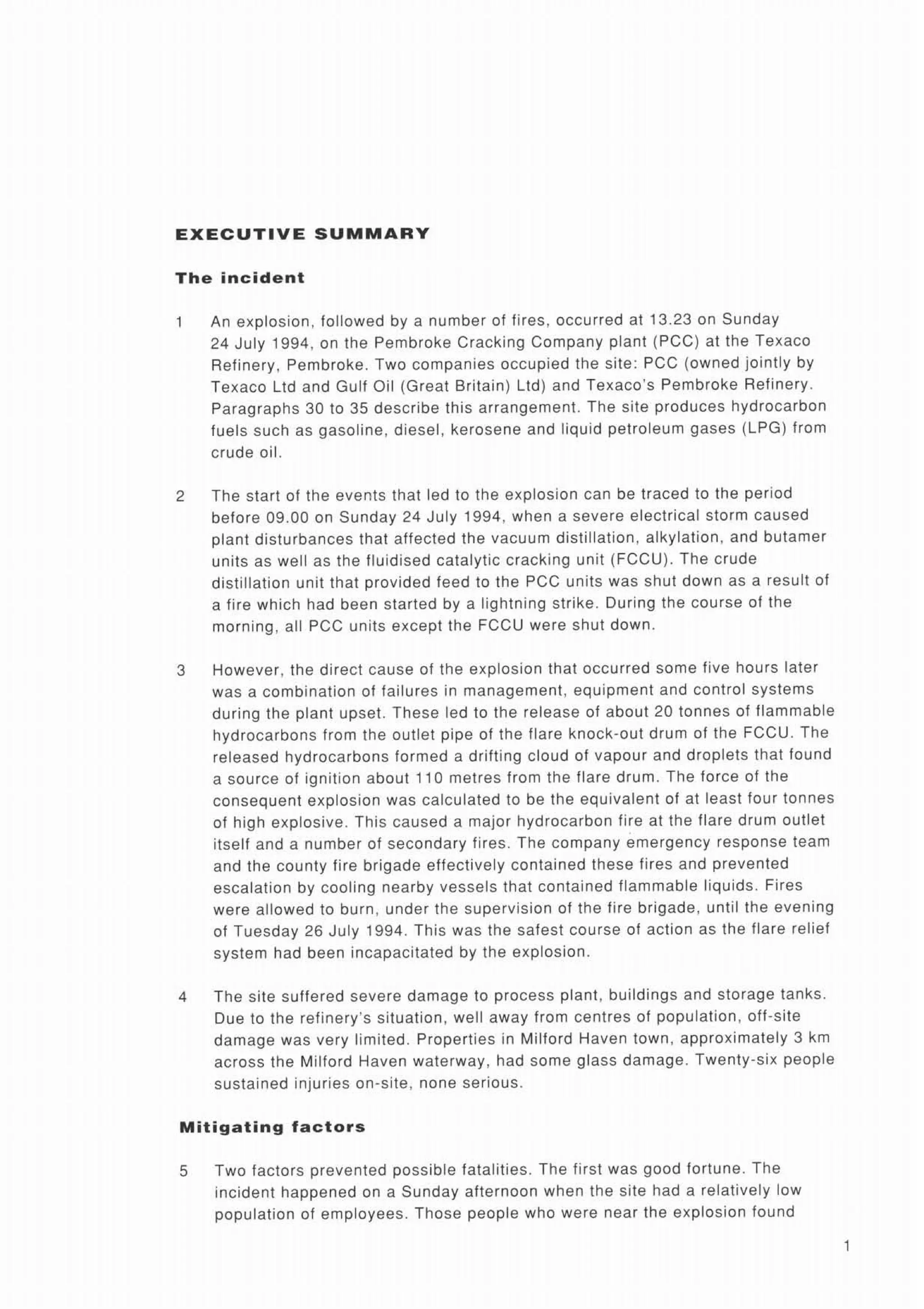 The explosion and fires at the texaco refinery milford haven | PDF