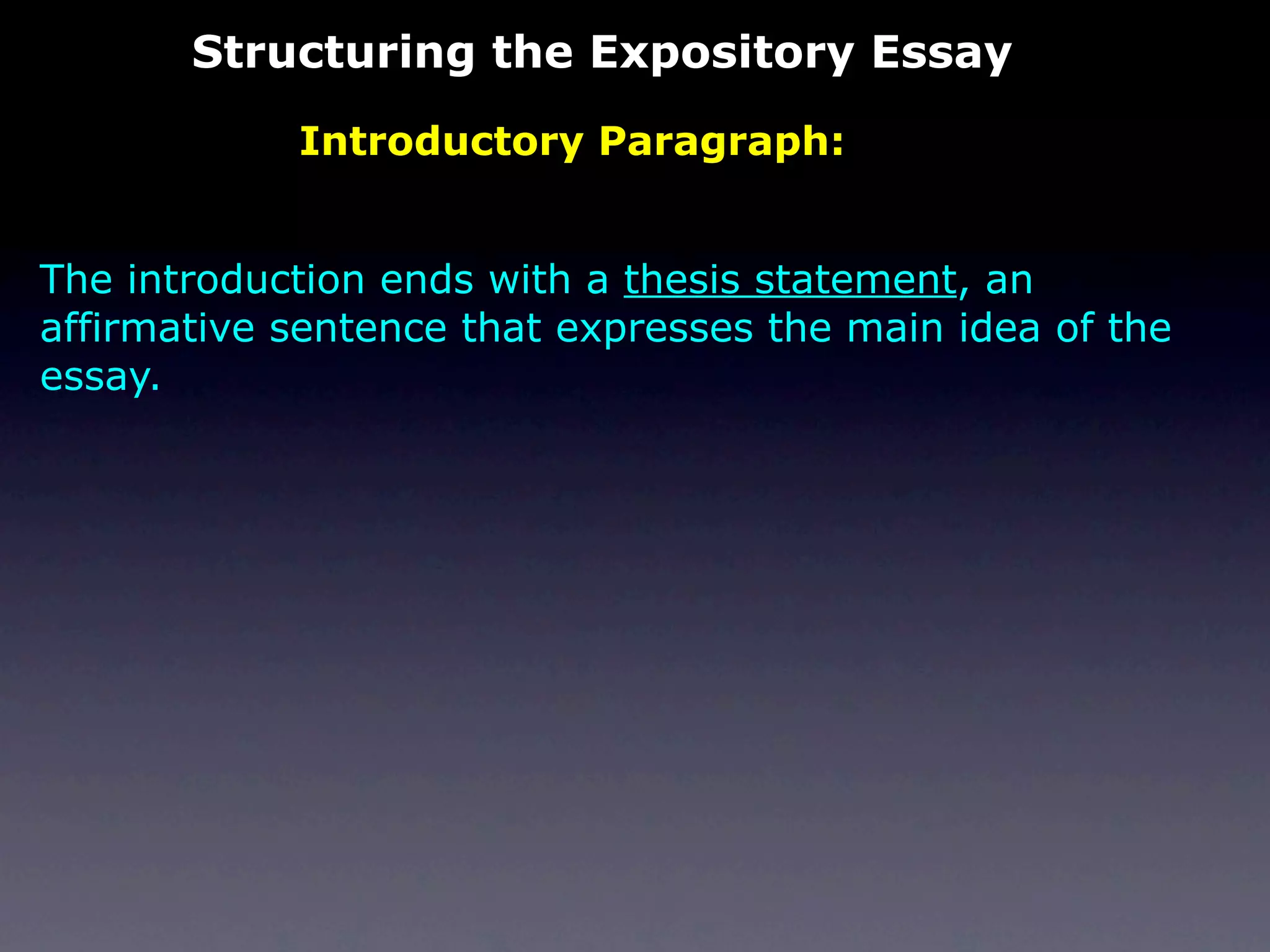 The Expository Essay | KEY