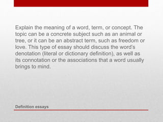 The expository essay-types | PPTX