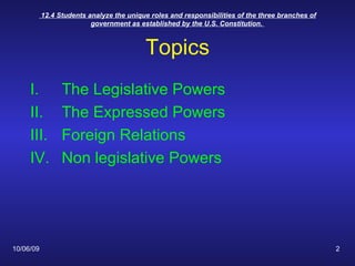 The Expressed Powers Of Congress | PPT