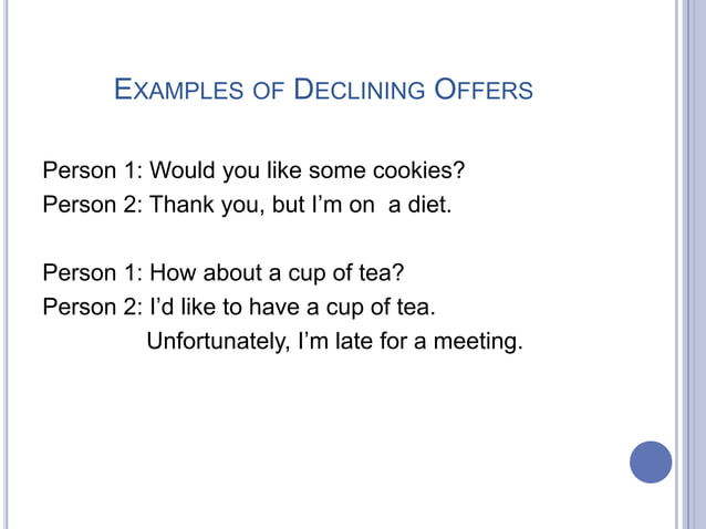 The expression of offering, accepting, and declining something | PPTX ...