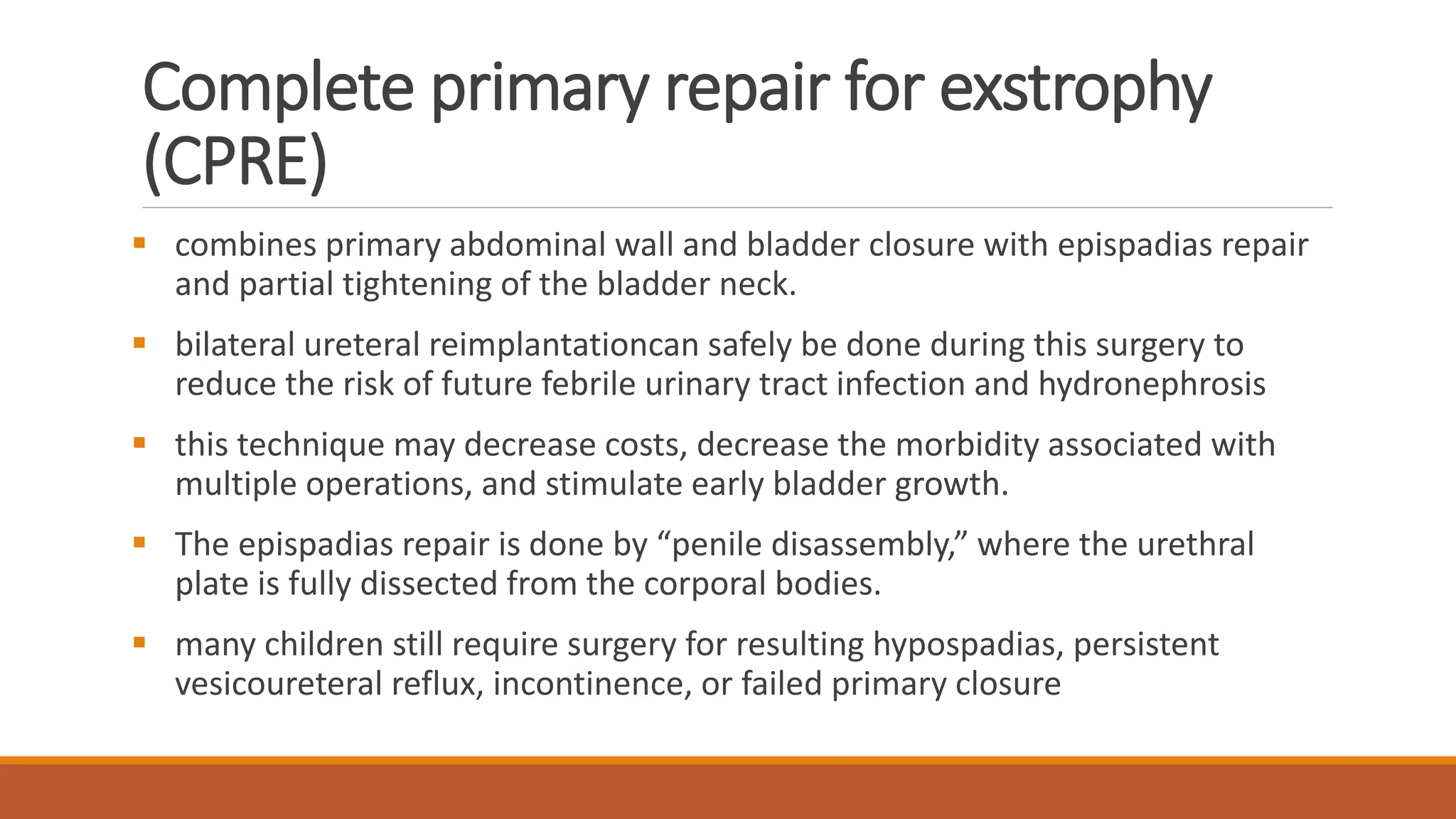The exstrophy epispadias complex | PDF
