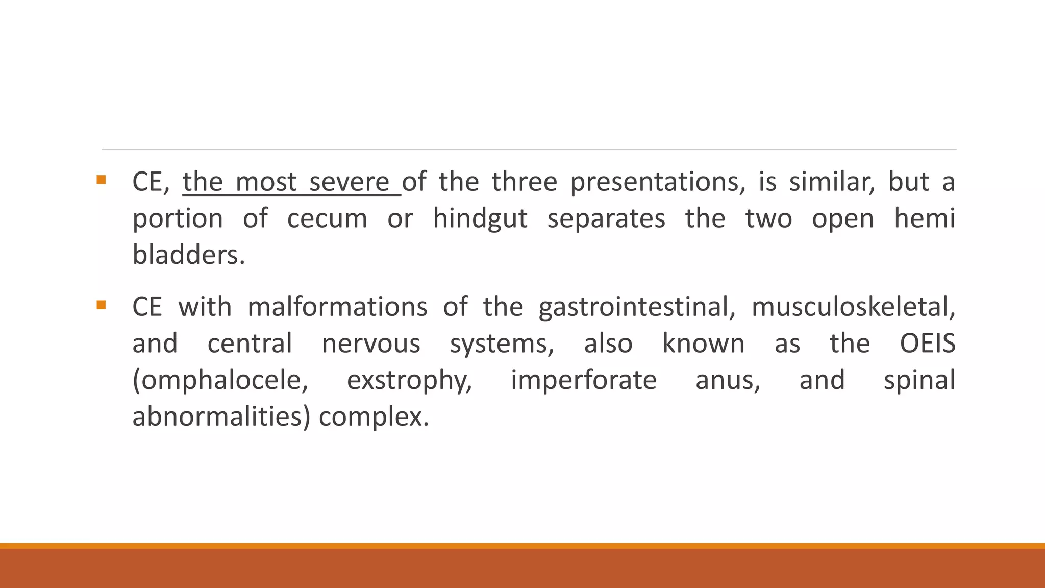 The exstrophy epispadias complex | PDF
