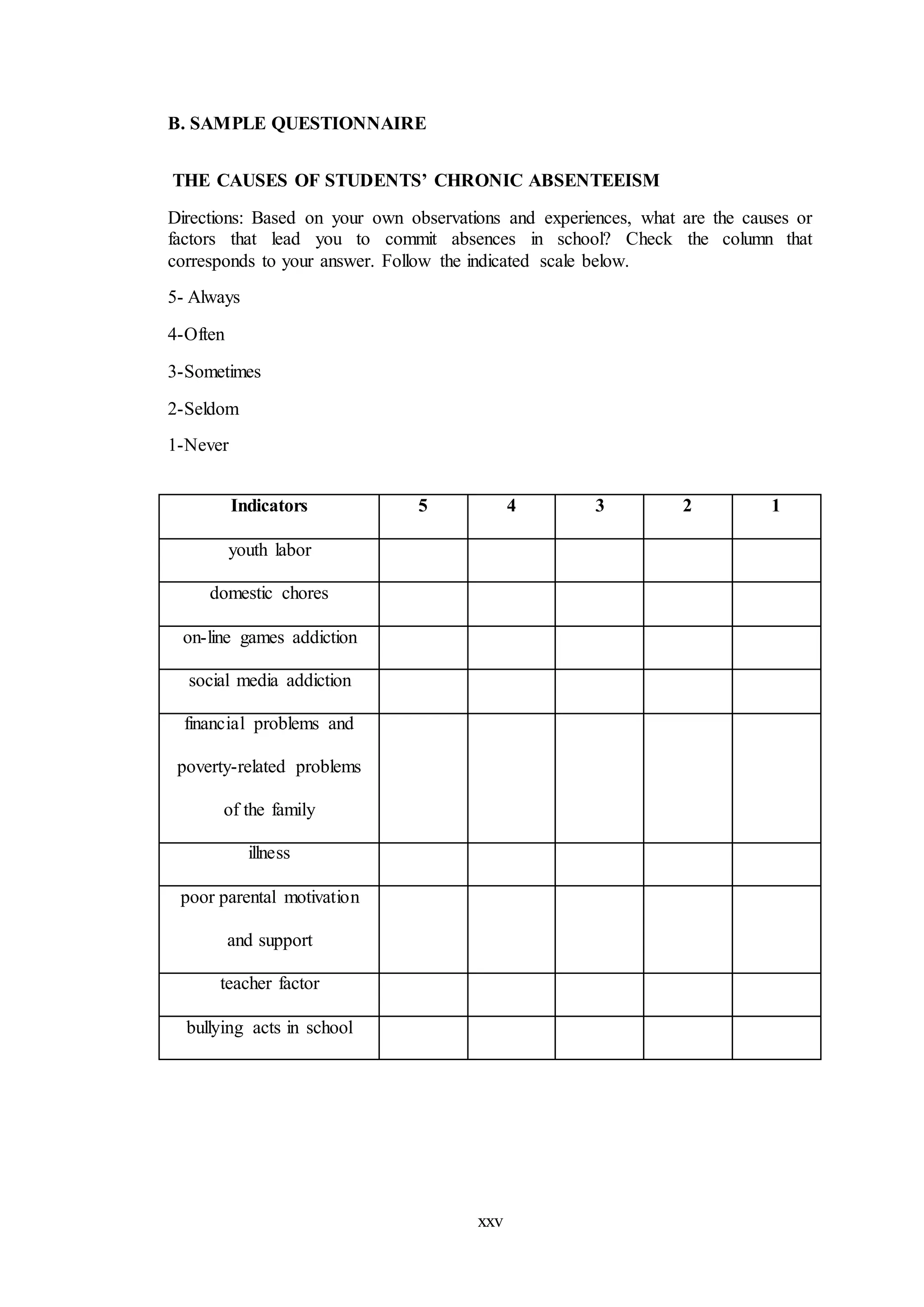 The extent of absenteeism among the senior high school student basis ...