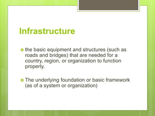 The external infrastructure in the business environment | PPT