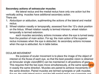 The extraocular muscles and ocular movements | PPTX