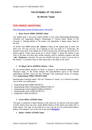 The extremes of the earth | DOCX