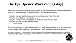 The Eye Opener Workshop | PDF
