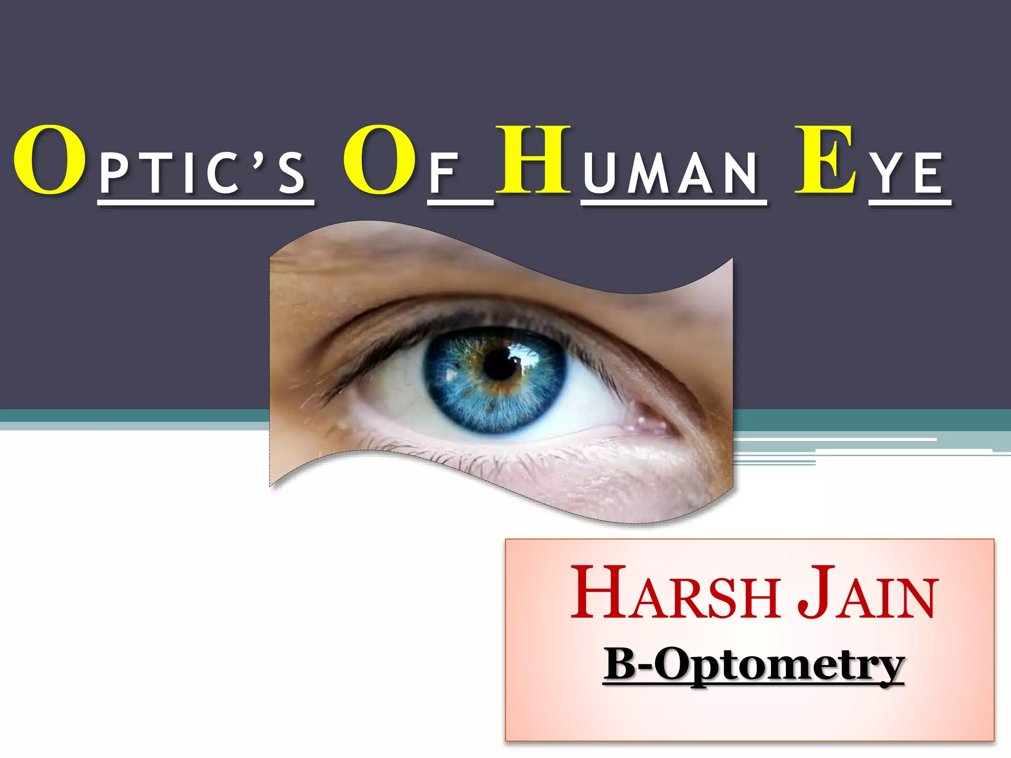 The Optics of Human Eye & Gallstrand schematic eye | PPTX