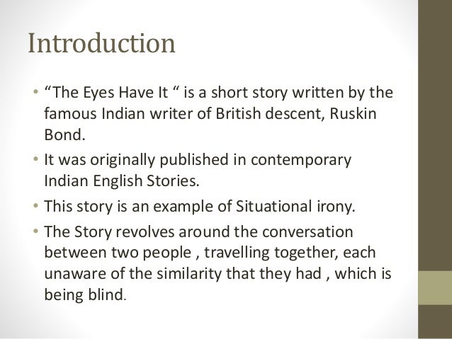 The eyes have it english