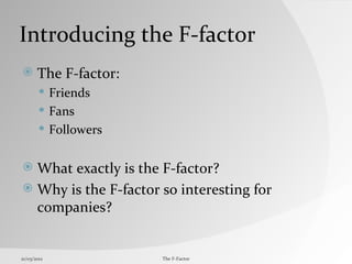 The F-Factor | PPT