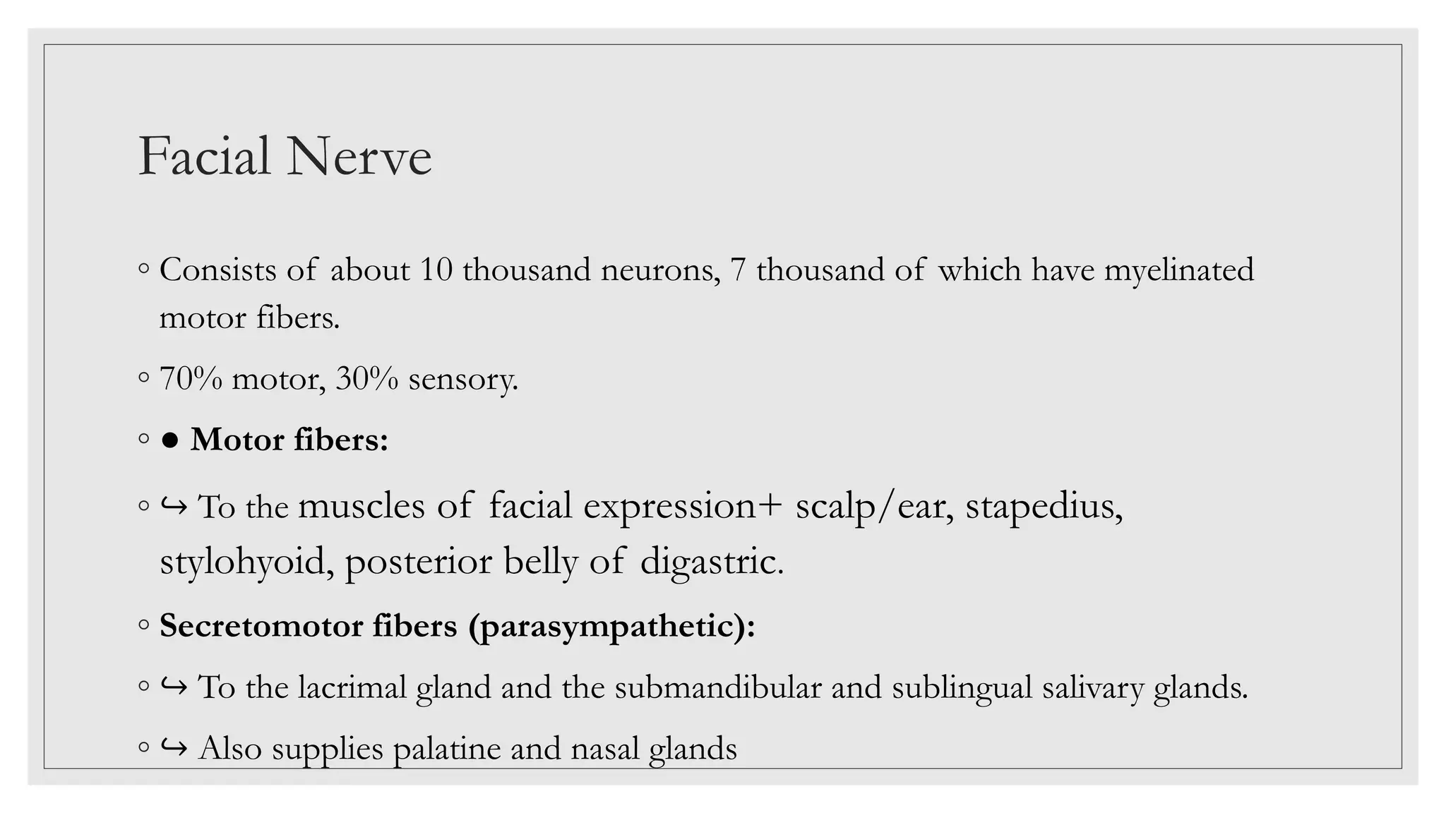 The facial nerve- anatomy and clinical examination | PPTX