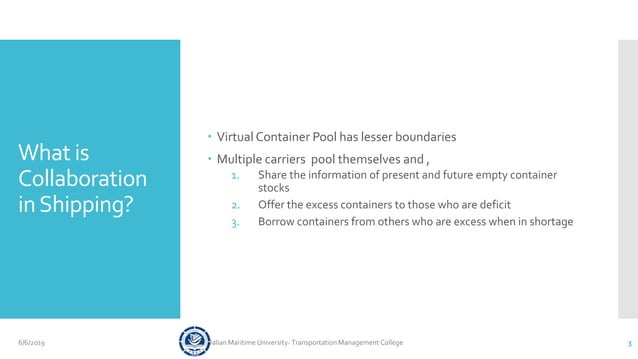 Container Inventory Management Factors Influencing Container Interchange