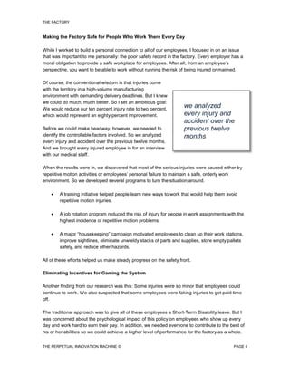 The factory case study | PDF