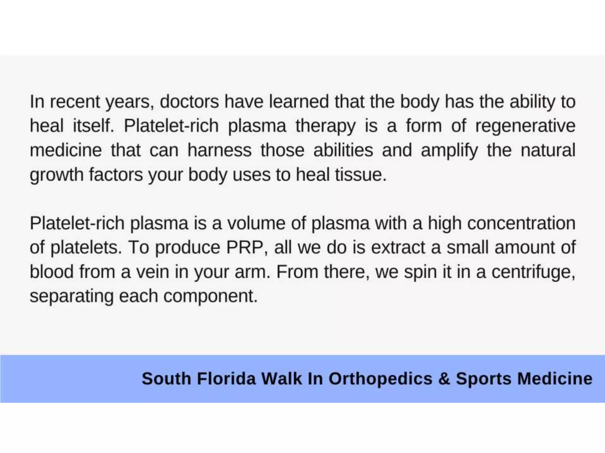 The facts about platelet rich plasma (prp) | PPTX
