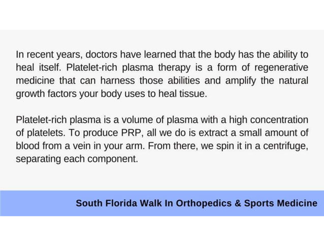 The facts about platelet rich plasma (prp) | PPTX