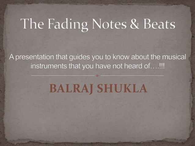 The Fading Notes & Beats | PPT