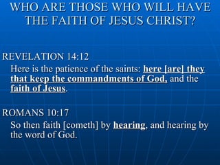 The Faith Of Jesus Christ | PPT