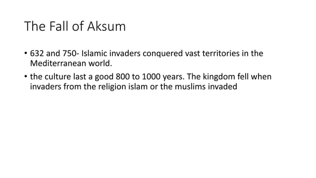 The fall of aksum | PPT