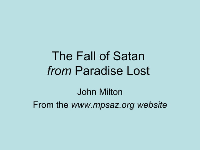 The Fall of Satan | PPT