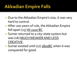 Fall of Sumer Rise of Akkad | PPTX