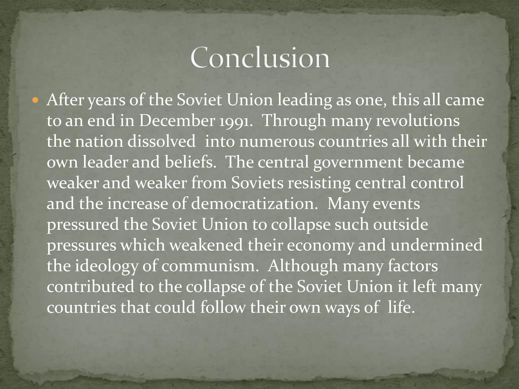 The Fall of the Soviet Union 7th Period | PPT