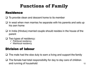 Family its role functions and responsibilities | PPTX